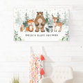 Botanical Woodland Forest Baby Animals Welcome Banner | Zazzle