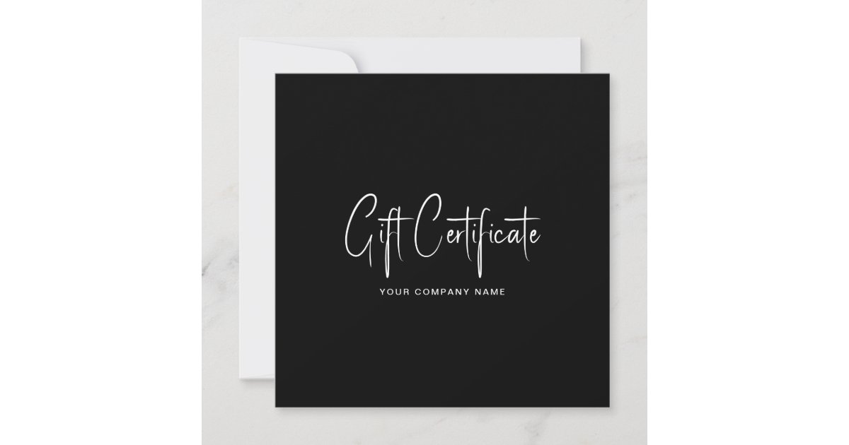 Botox Black & White Square Gift Certificate Invitation | Zazzle