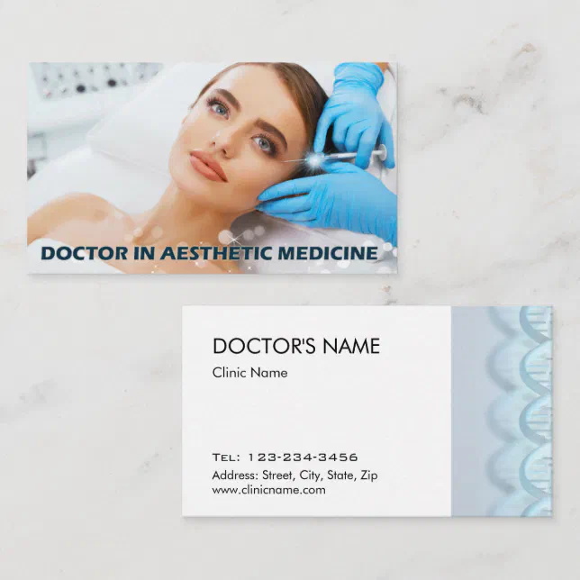 Botox injections around eyes by aesthetic doctor business card | Zazzle
