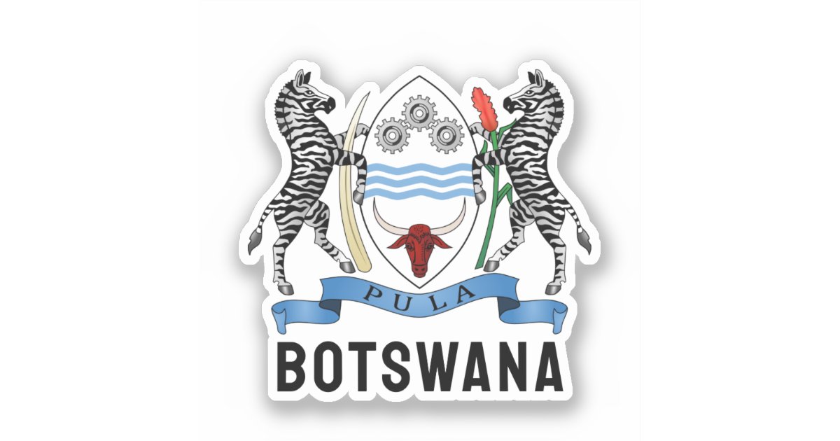 Botswana Coat of Arms Classic Round Sticker | Zazzle