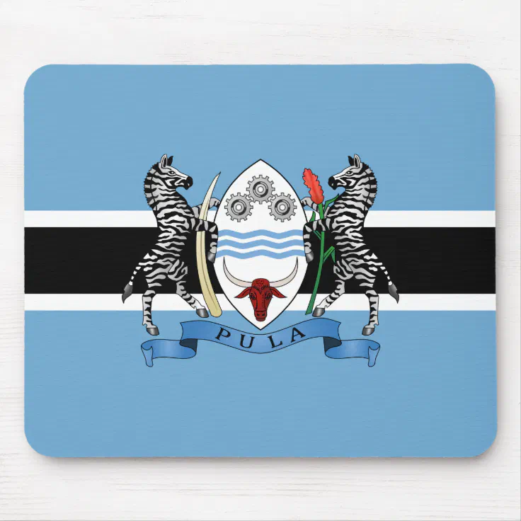 Botswana Coat of Arms/ Flag Mouse Pad | Zazzle