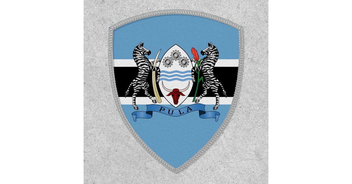 Botswana Coat of Arms/ Flag Patch | Zazzle