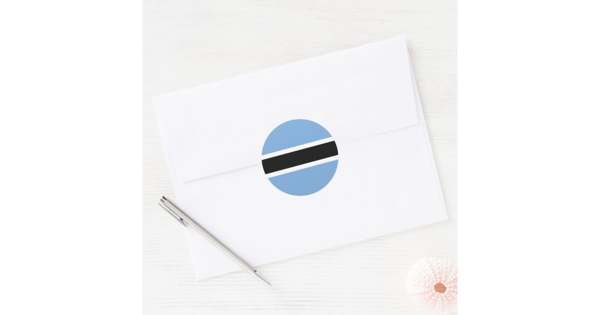 Botswana flag classic round sticker | Zazzle