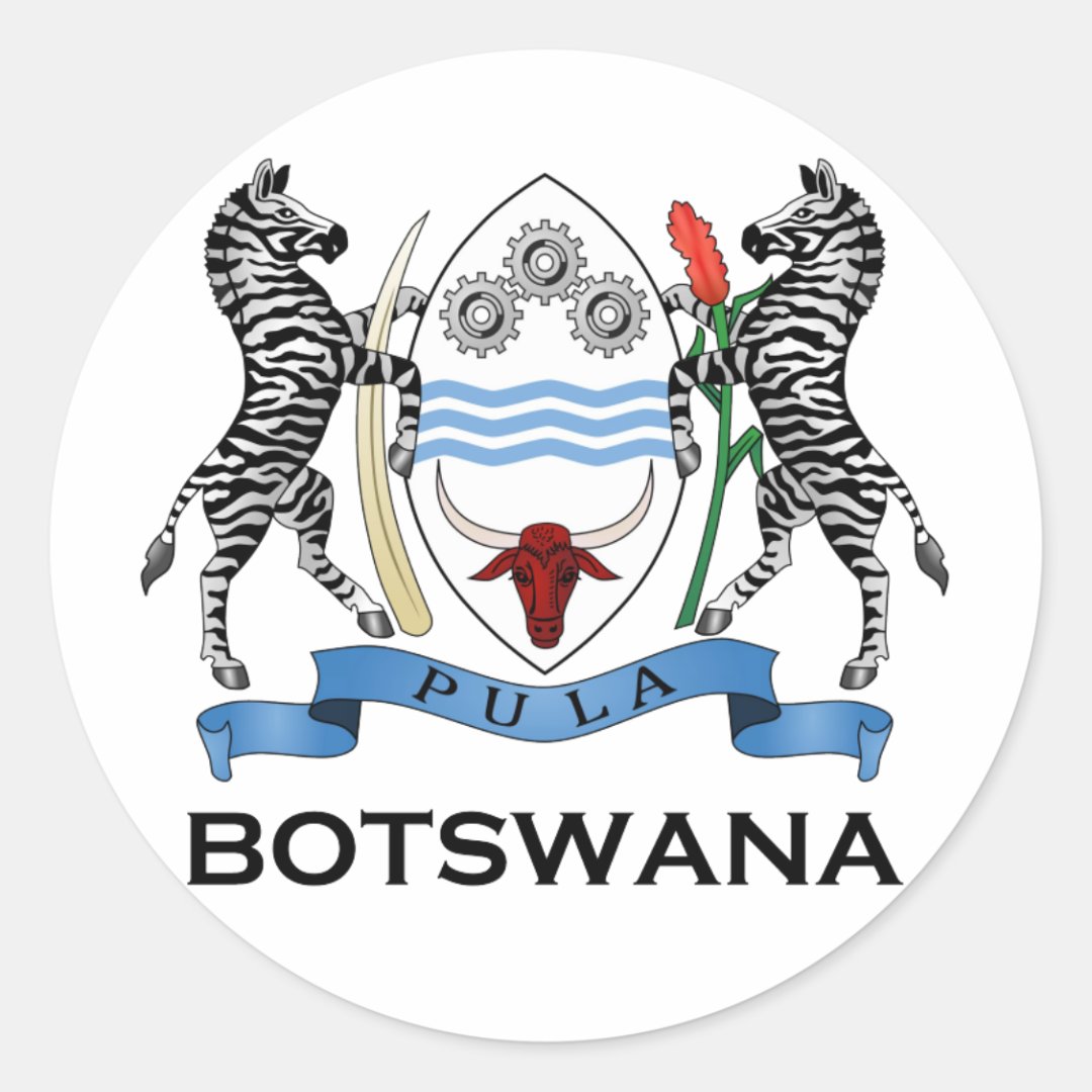 BOTSWANA - flag/emblem/coat of arms/symbol Classic Round Sticker | Zazzle