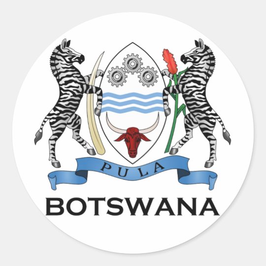 BOTSWANA - flag/emblem/coat of arms/symbol Classic Round Sticker ...