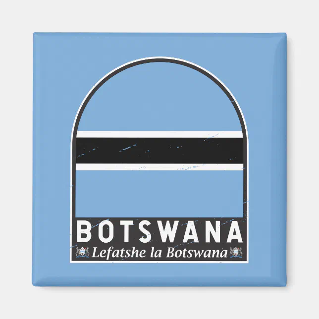 Botswana Flag Emblem Distressed Vintage Magnet | Zazzle