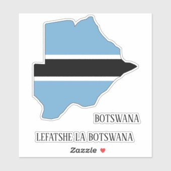 Botswana Flag Map Patriotic Sticker | Zazzle