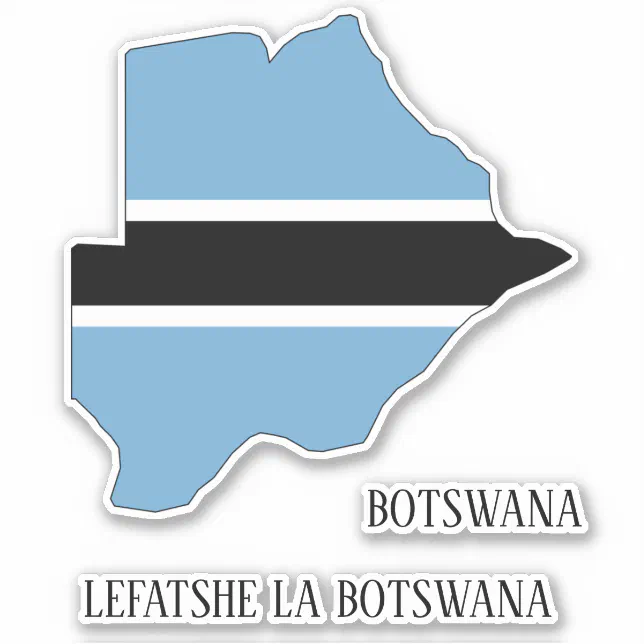 Botswana Flag Map Patriotic Sticker | Zazzle