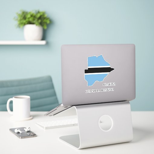 Botswana Flag Map Patriotic Sticker | Zazzle