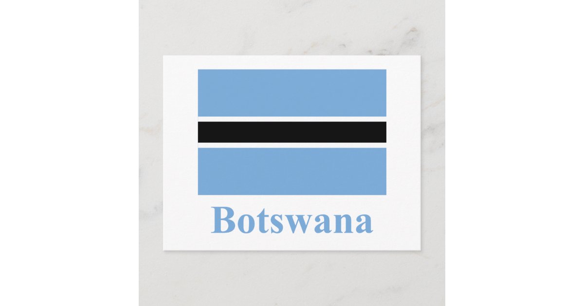 Botswana Flag with Name Postcard | Zazzle