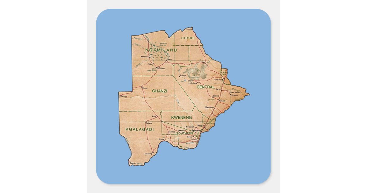Botswana Map Sticker | Zazzle