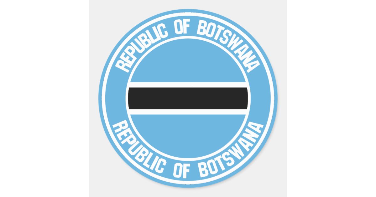 Botswana Round Emblem Classic Round Sticker | Zazzle