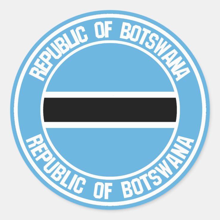 Botswana Round Emblem Classic Round Sticker | Zazzle