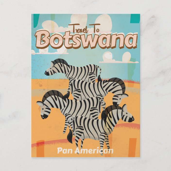 Botswana Vintage Travel Poster Postcard | Zazzle.com