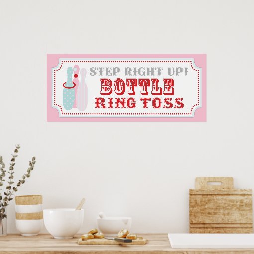 Bottle Ring Toss Sign for Carnival Circus Birthday | Zazzle