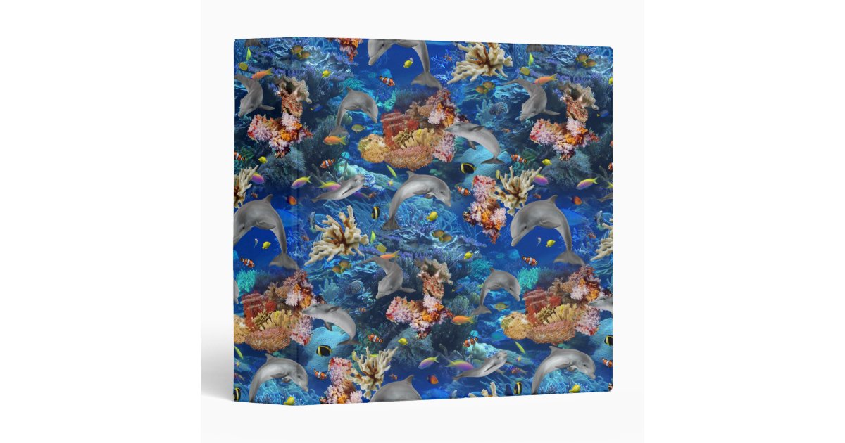 Bottlenose Dolphins Underwater 3 Ring Binder | Zazzle