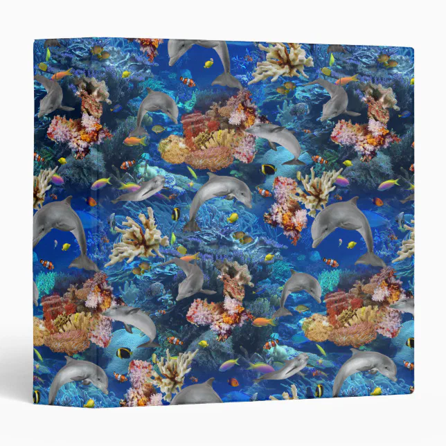 Bottlenose Dolphins Underwater 3 Ring Binder | Zazzle