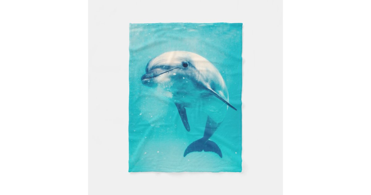 Bottlenosed Dolphin Underwater Fleece Blanket | Zazzle
