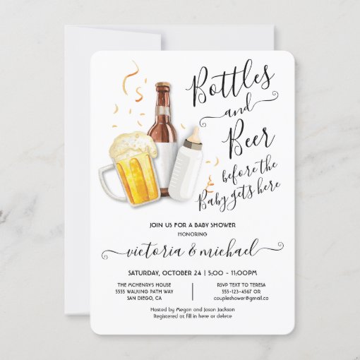 Bottles and Beer Baby Shower Invitation | Zazzle