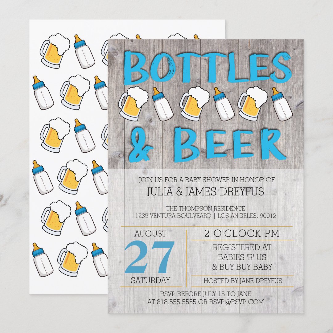 Bottles and Beer Baby Shower Invitation | Zazzle
