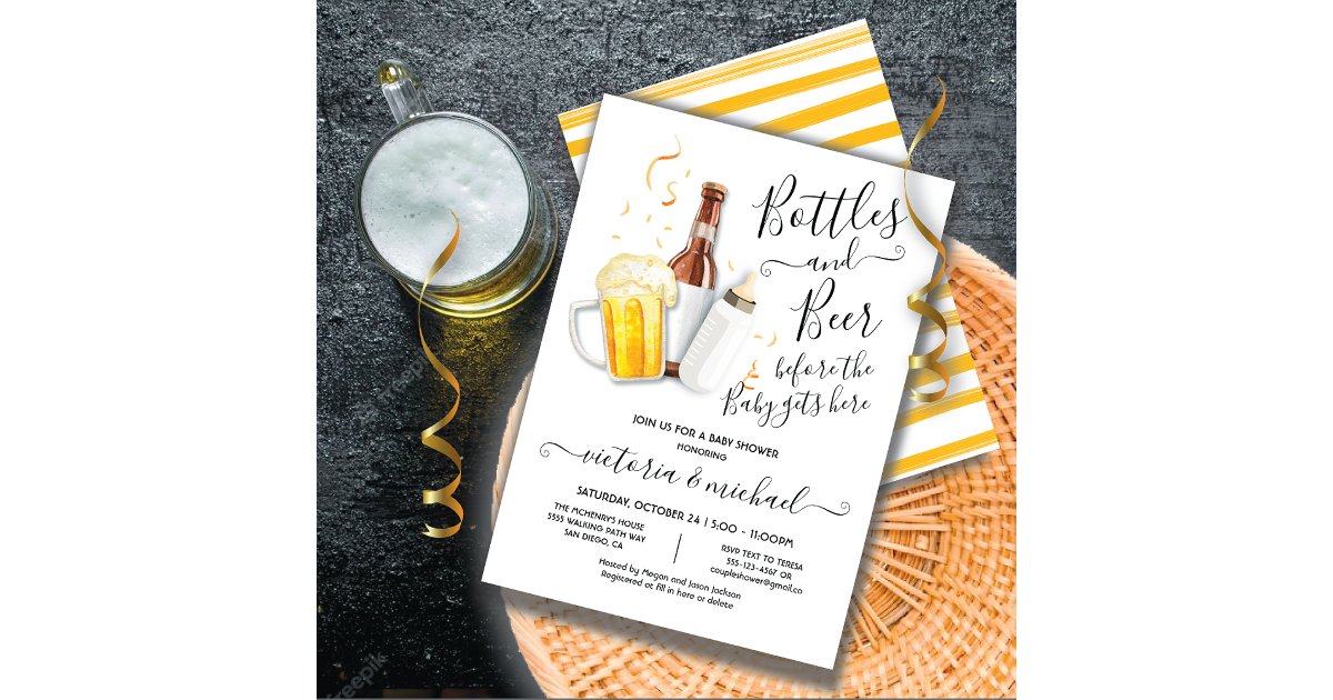 Bottles and Beer Baby Shower Invitation | Zazzle