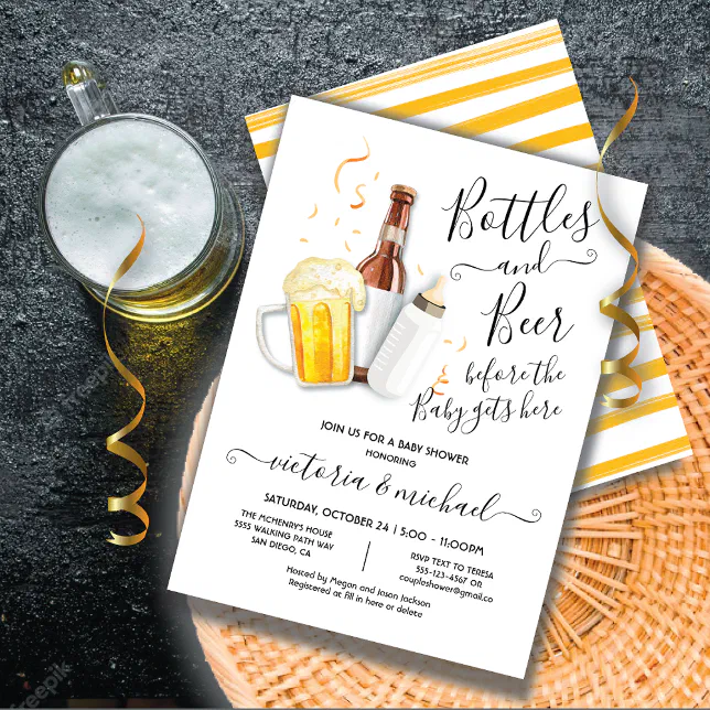Bottles and Beer Baby Shower Invitation | Zazzle