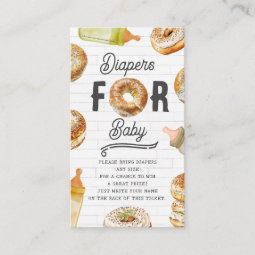Bottles & Bagels Baby Shower Brunch Diaper Raffle Enclosure Card | Zazzle