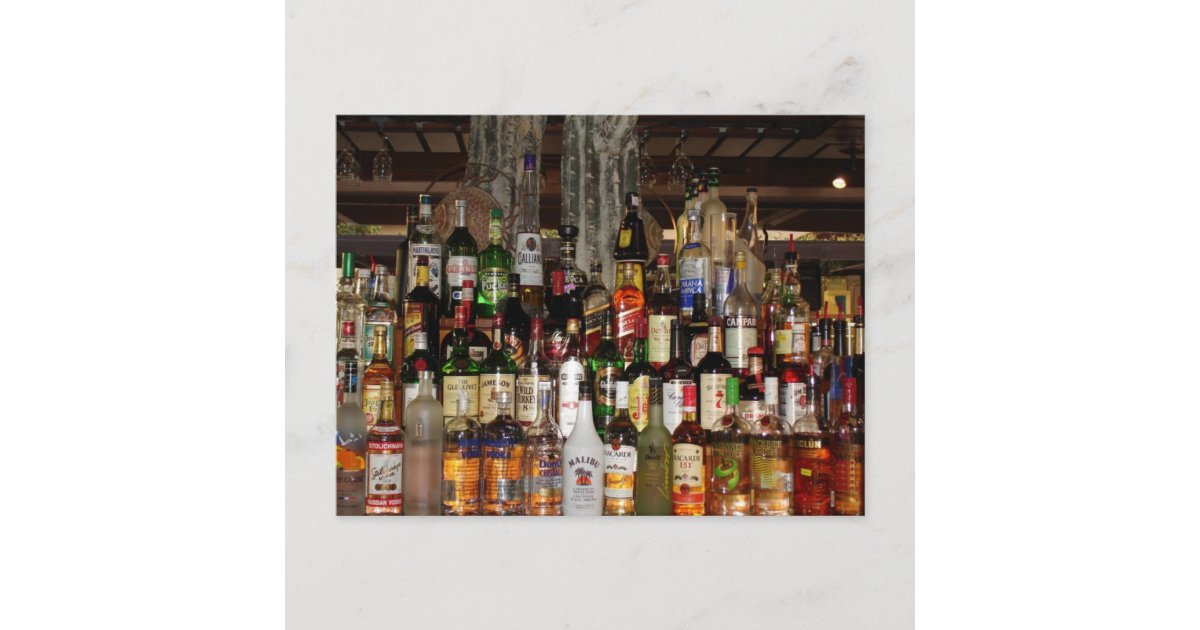 Bottles of Liquor Postcard | Zazzle