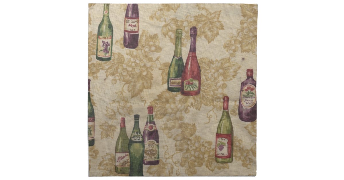 Bottles of Wine Table Napkins | Zazzle