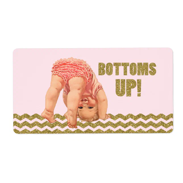 Bottoms Up Sip And See Water Bottle Labels | Zazzle