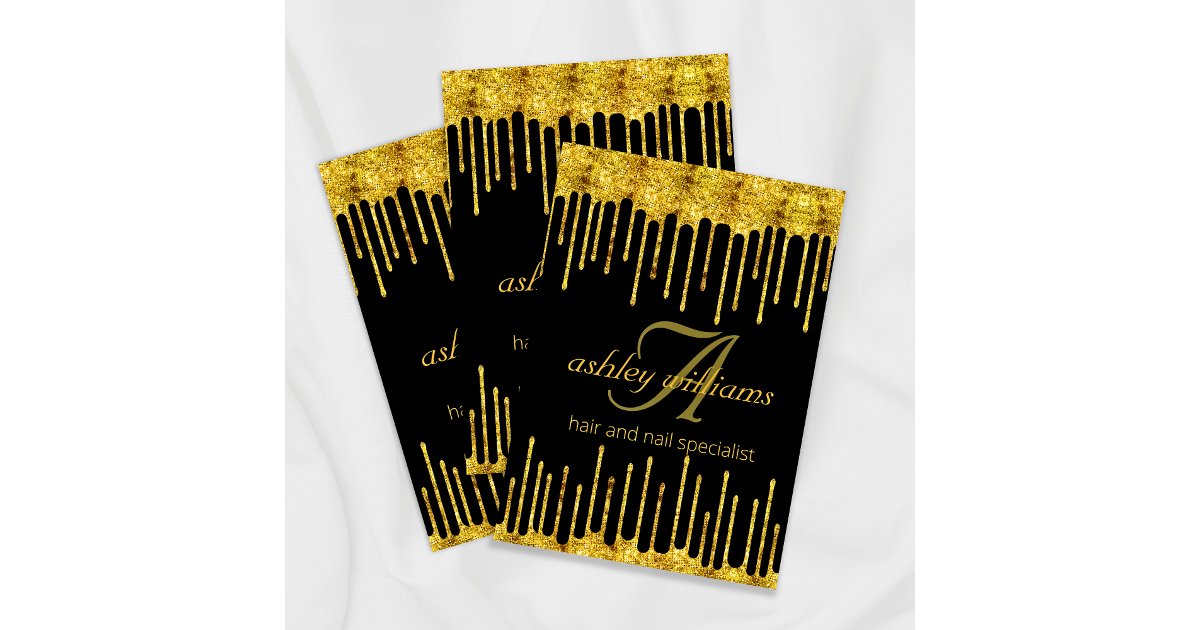Bougee gold glitter salon pocket folder | Zazzle