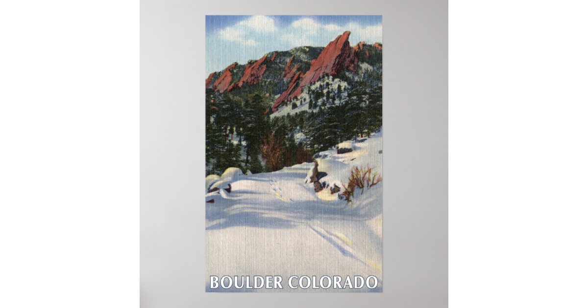 Boulder, Colorado - Flatirons in Winter Poster | Zazzle