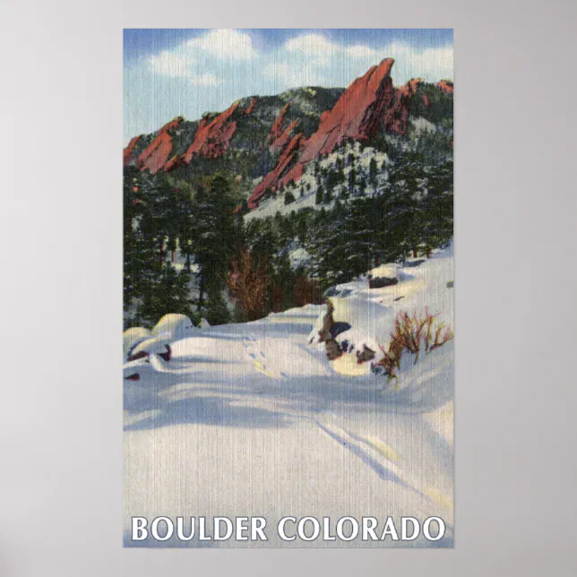 Boulder, Colorado - Flatirons in Winter Poster | Zazzle