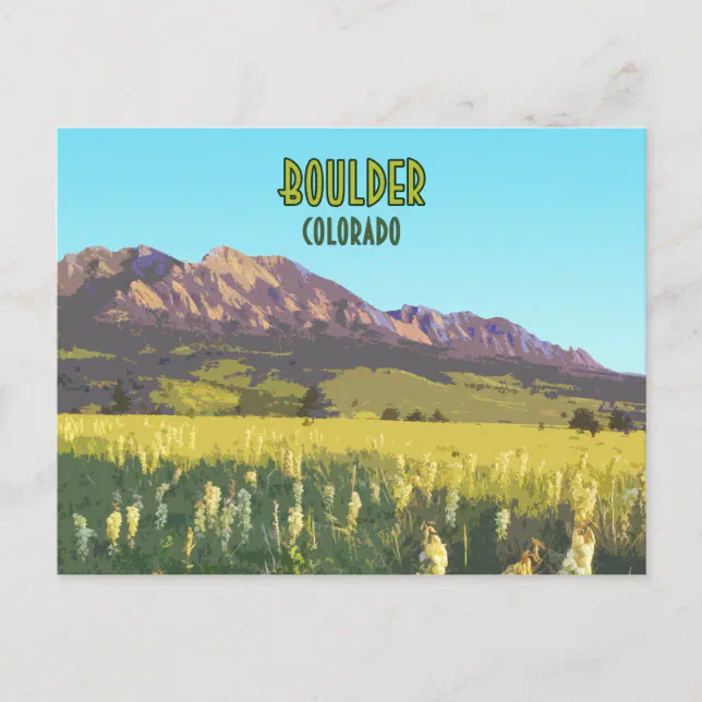 Boulder Colorado Flatirons Mountains Vintage Postcard | Zazzle