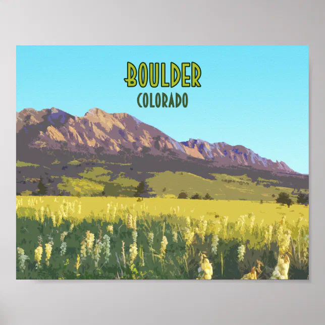 Boulder Colorado Flatirons Mountains Vintage Poster | Zazzle