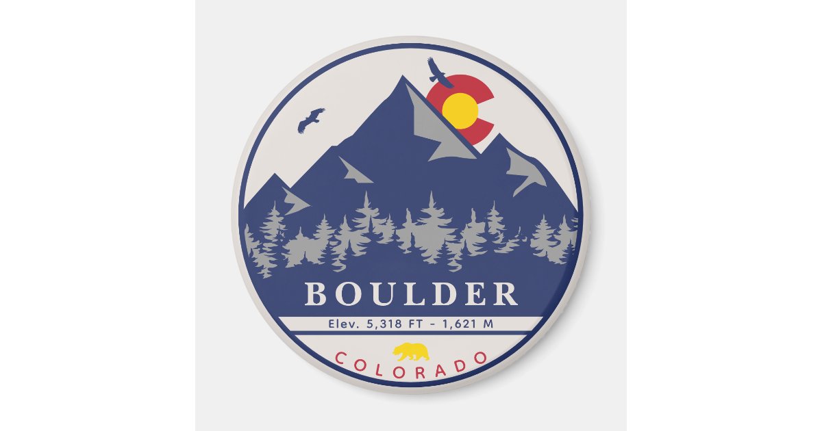 Boulder Colorado Retro Sunset Mountain Souvenirs Magnet | Zazzle