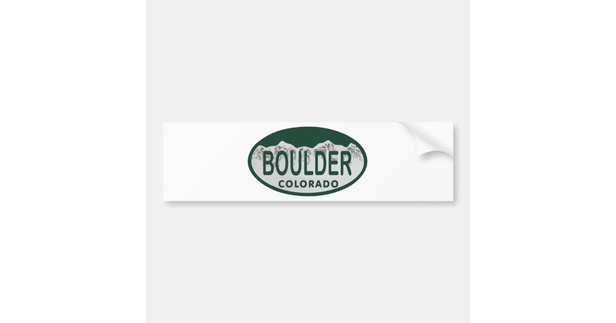 Boulder license oval bumper sticker | Zazzle