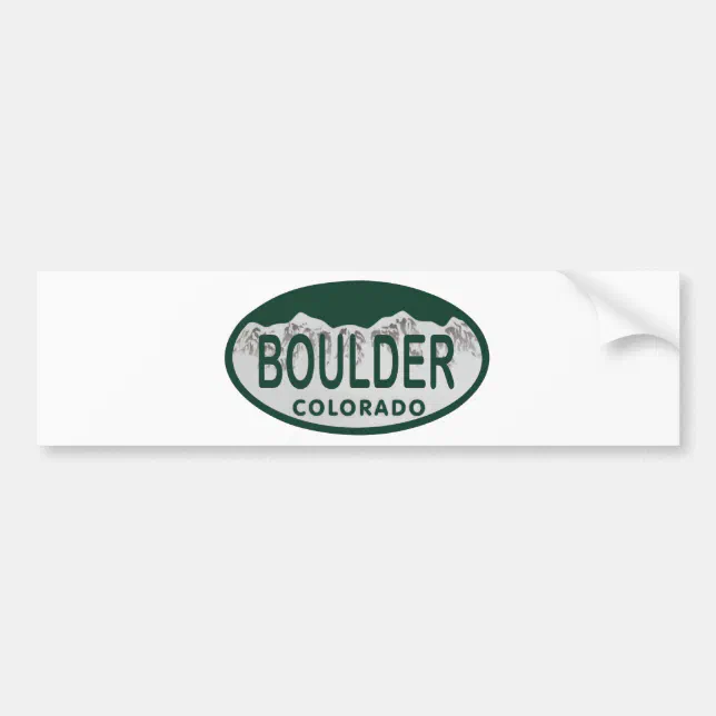 Boulder license oval bumper sticker | Zazzle