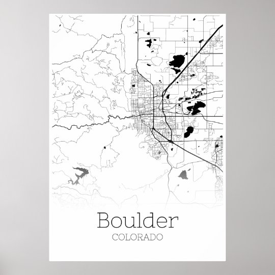 Boulder Map - Colorado - City Map Poster | Zazzle.com