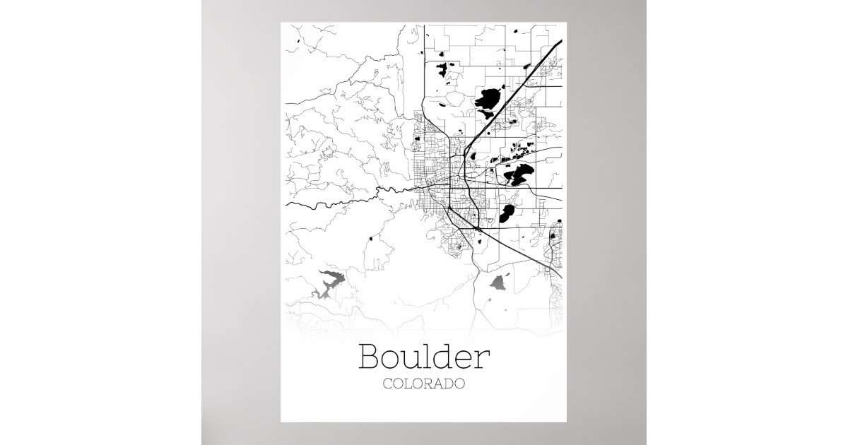 Boulder Map - Colorado - City Map Poster | Zazzle