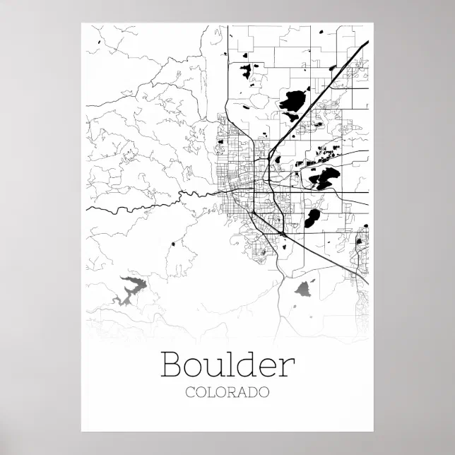 Boulder Map - Colorado - City Map Poster | Zazzle