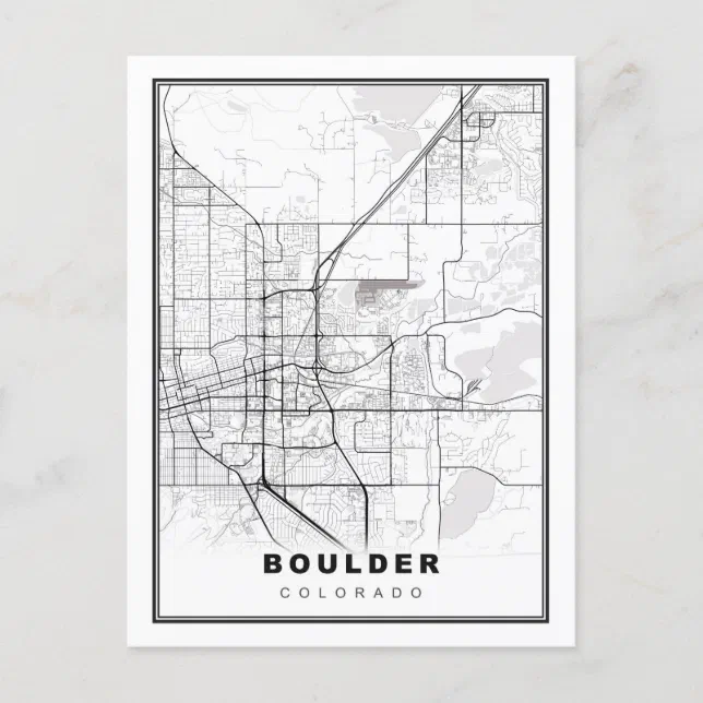 Boulder Map Postcard | Zazzle