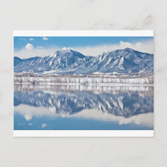 Boulder Reservoir Flatirons Reflections Boulder Co Postcard | Zazzle