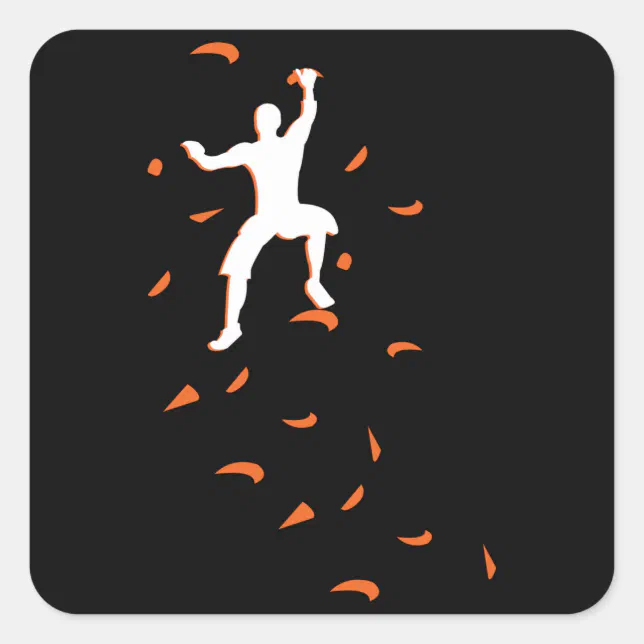 Bouldering Boulder Sport Climbing Wall Square Sticker | Zazzle
