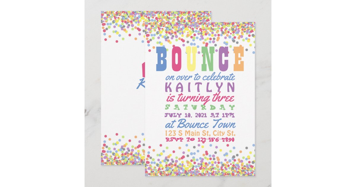 Bounce birthday invitation | Zazzle
