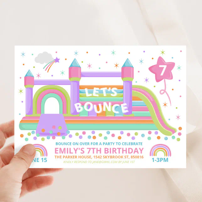 Bounce Birthday Party Invitation | Zazzle