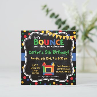 Bounce House and Inflatables Birthday Invitation | Zazzle