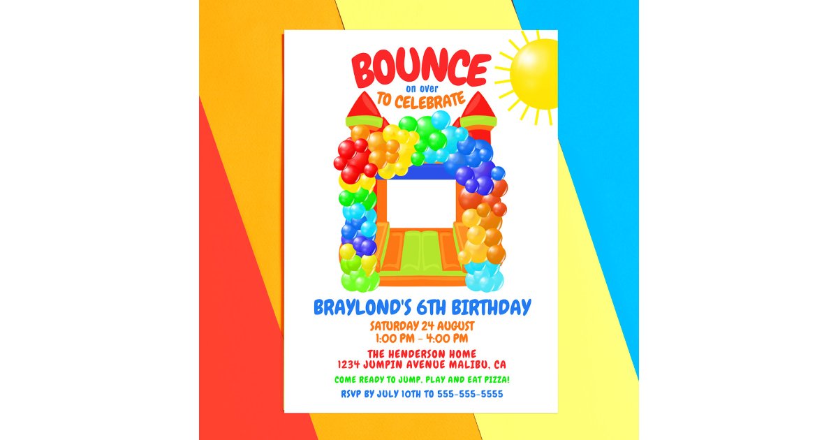 Bounce House Birthday Invitation | Zazzle