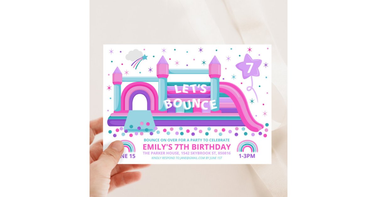 Bounce House Birthday Invitation | Zazzle