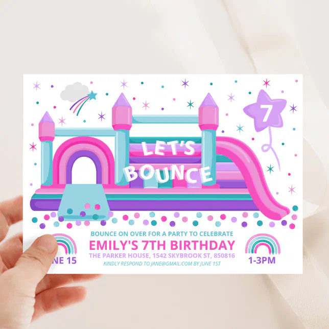 Bounce House Birthday Invitation | Zazzle